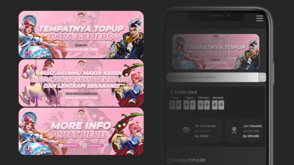 Jasa Desain Banner Website Topup Diamond
