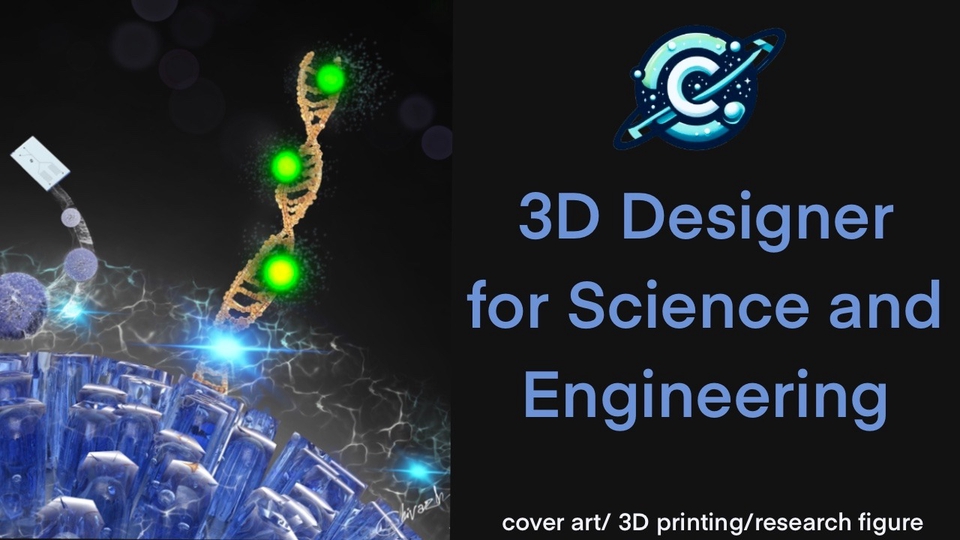 3D drawing for research and engineering, 3D printing, cover art