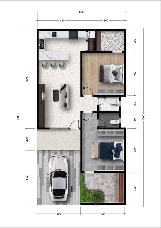 Denah CAD atau Render