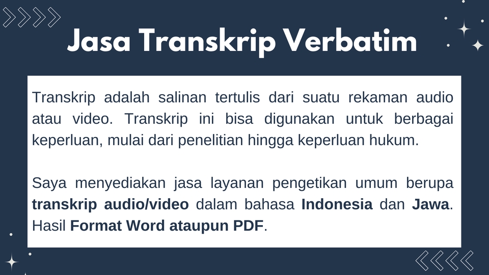 Jasa Transkrip Verbatim Audio/Video > Text