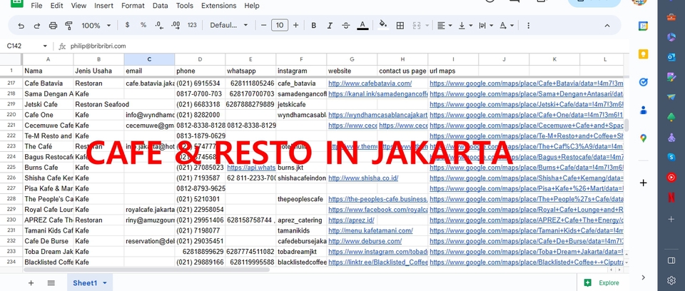 Jasa Scrape Google Maps Data
