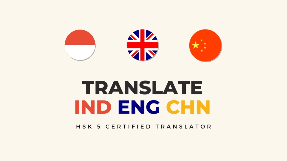 Translate Indonesia/Inggris ke Mandarin dan Sebaliknya