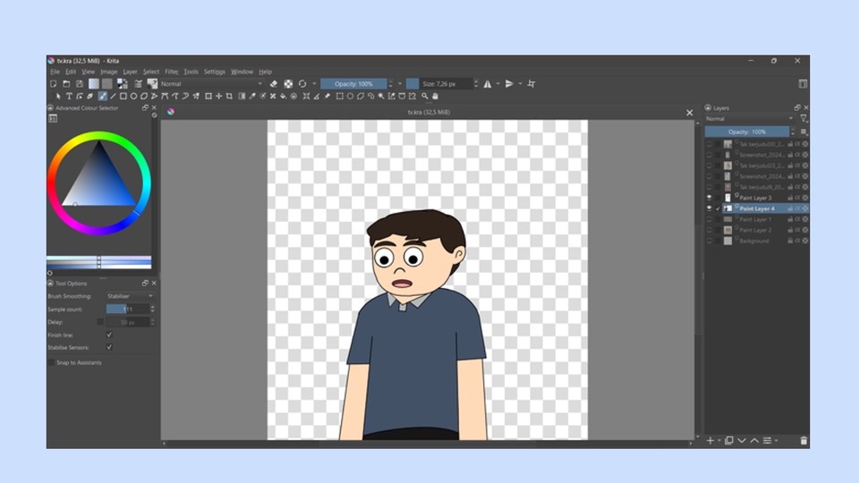 ilustrasi karakter 2D kartun komik