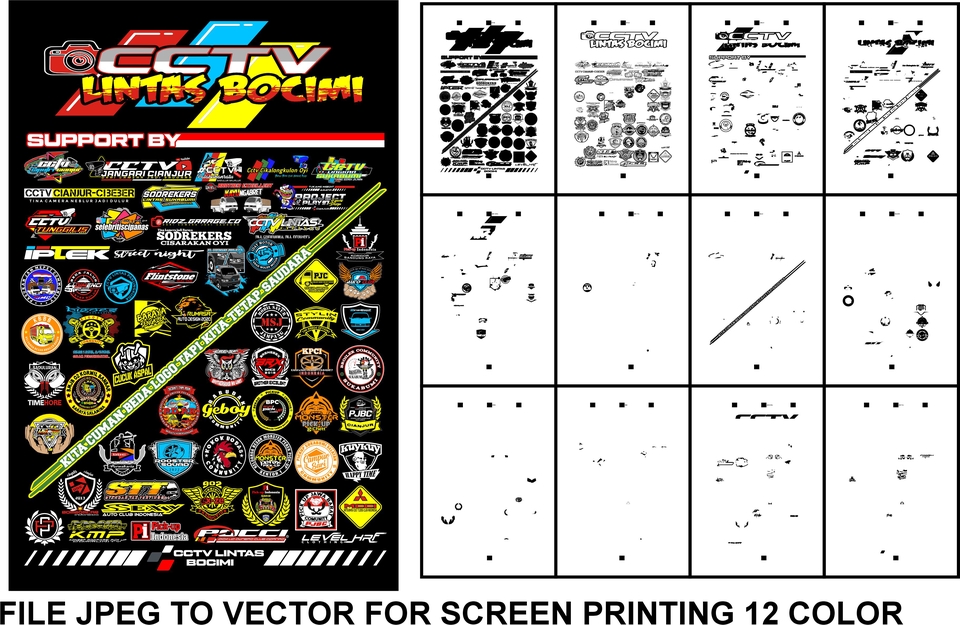 Tracing gambar jpeg menjadi vector, pecah warna vector untuk film sablon
