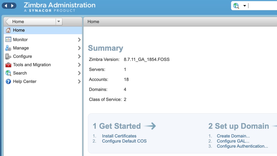 ติดตั้งระบบ Zimbra Collaboration 8 สำหรับเมล์องค์กร