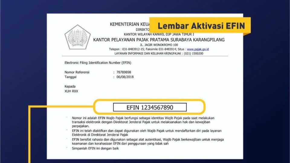 Penerbitan Nomor EFIN
