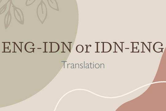 ENG-IDN or IDN-ENG Translation