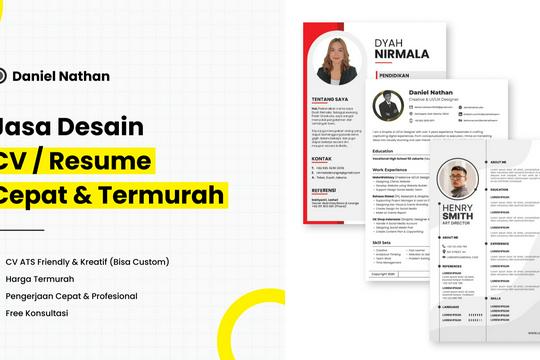 Desain CV/Resume ATS Friendly & Kreatif - Murah, Profesional & Cepat