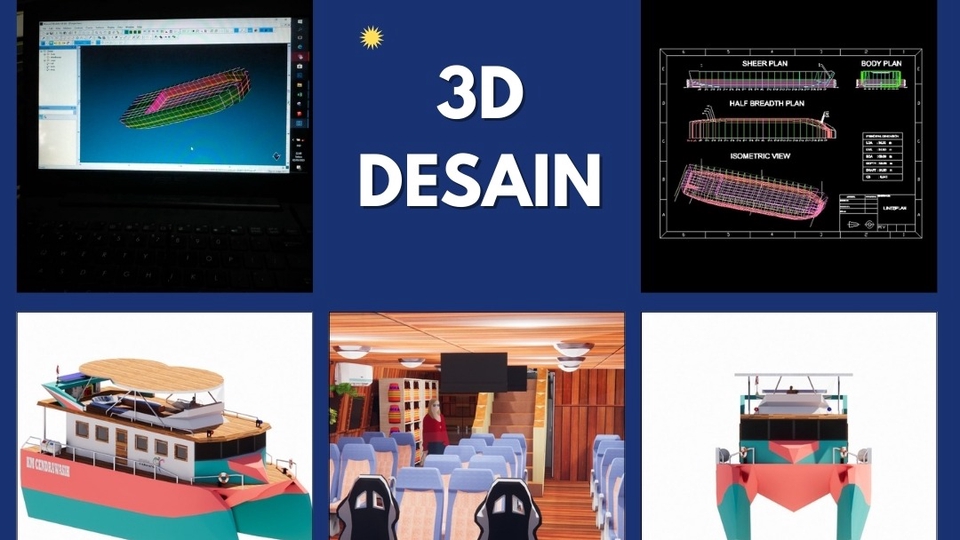 3D Desain Model Speedboat/Kapal