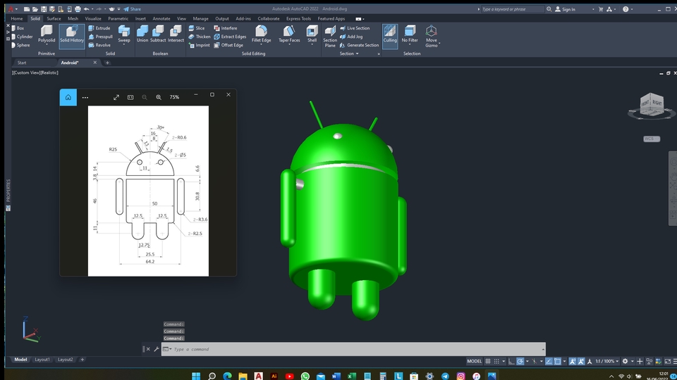 Membuat gambar teknik design 2D atau 3D di Auto CAD dalam 2 hari