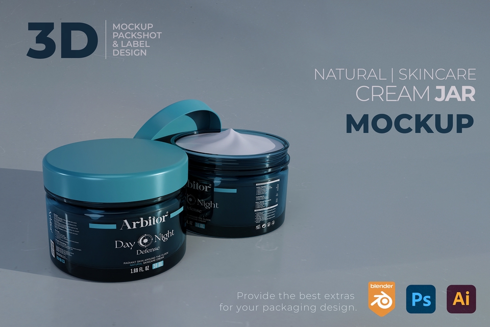 3D Mockup Packshot & Label Design