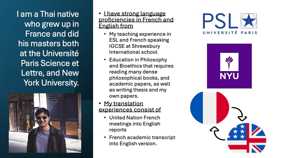 French to English, English to French translator