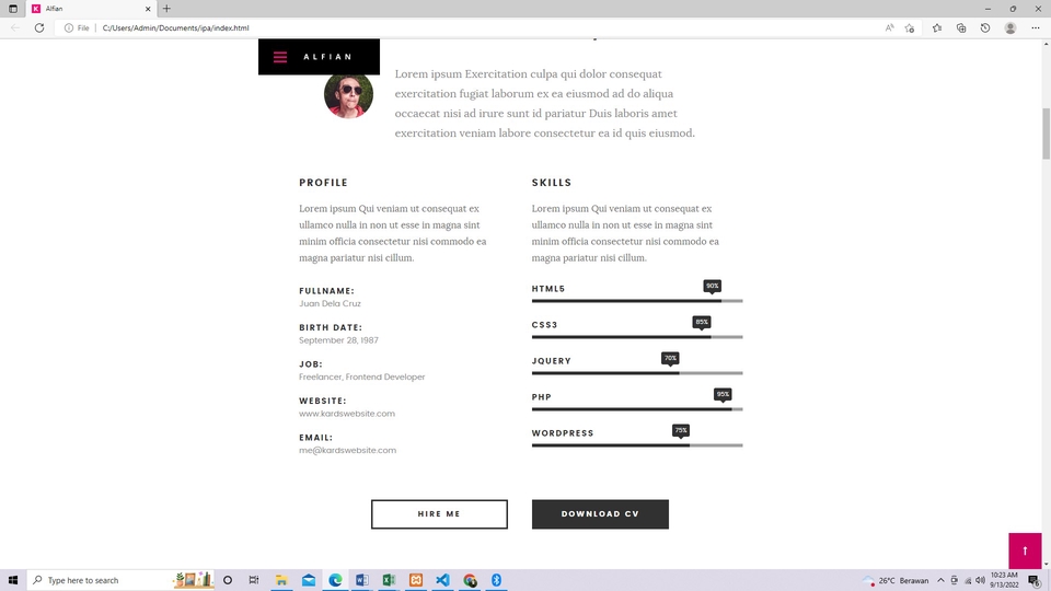 Website Profile Company dan Website Resume