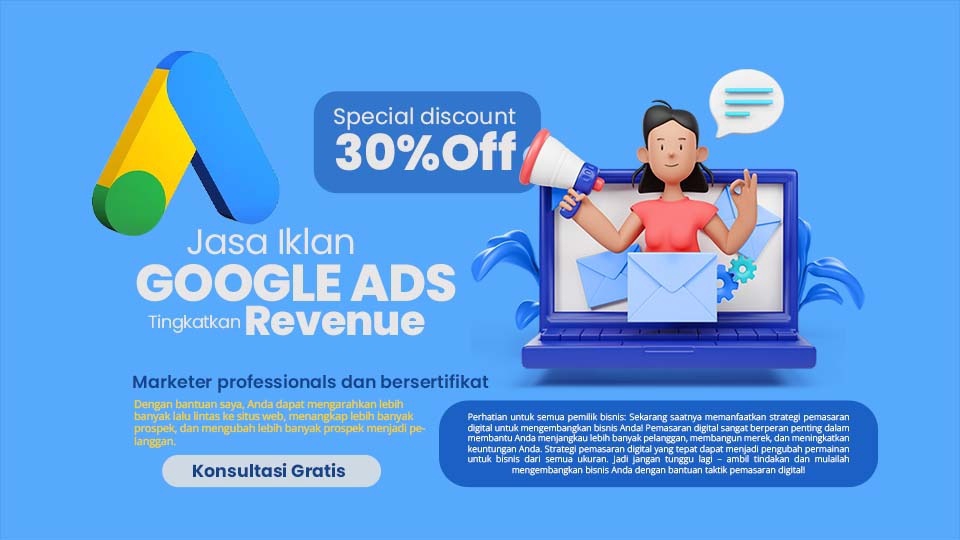 Jasa Digital Marketing - Iklan Google Ads (Open Dashboard)