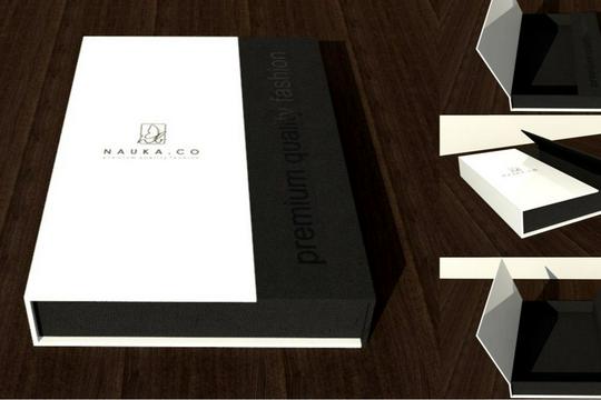 Design Box Packaging premium untuk kemasan fashion gaya modern minimalis
