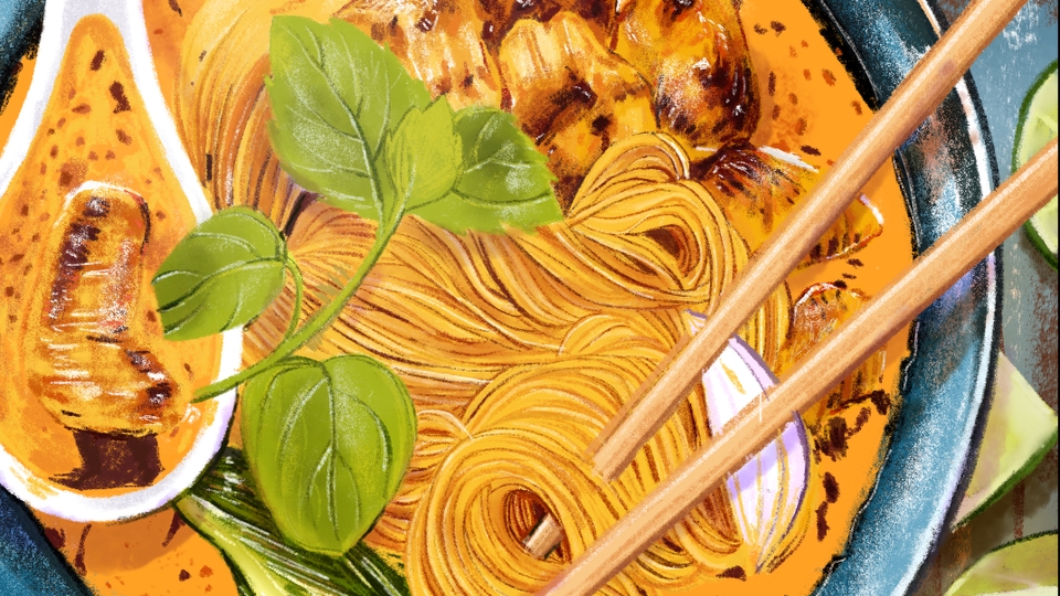 Super yummy food illustration