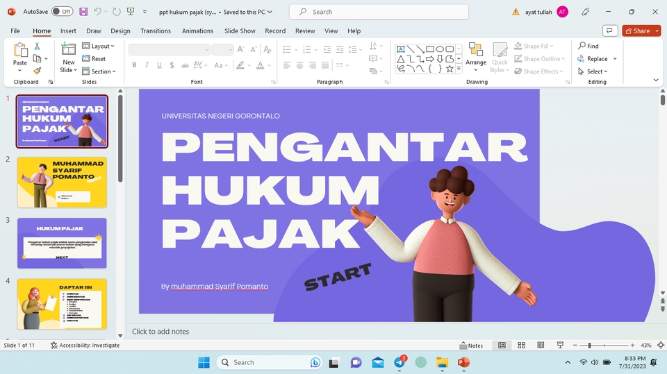 Jasa buat Presentasi dalam bentuk PowerPoint yang Menarik, Unik dan Modern