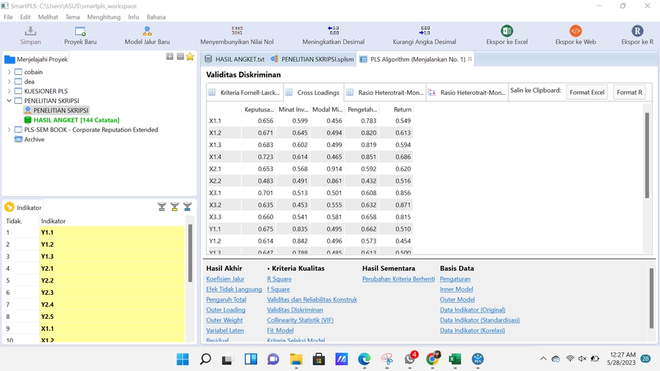 OLAH DATA SMARTPLS 3.0 DAN IBM SPSS