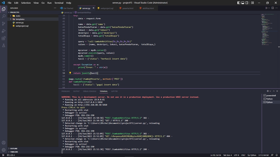 Backend Development Flask & Laravel