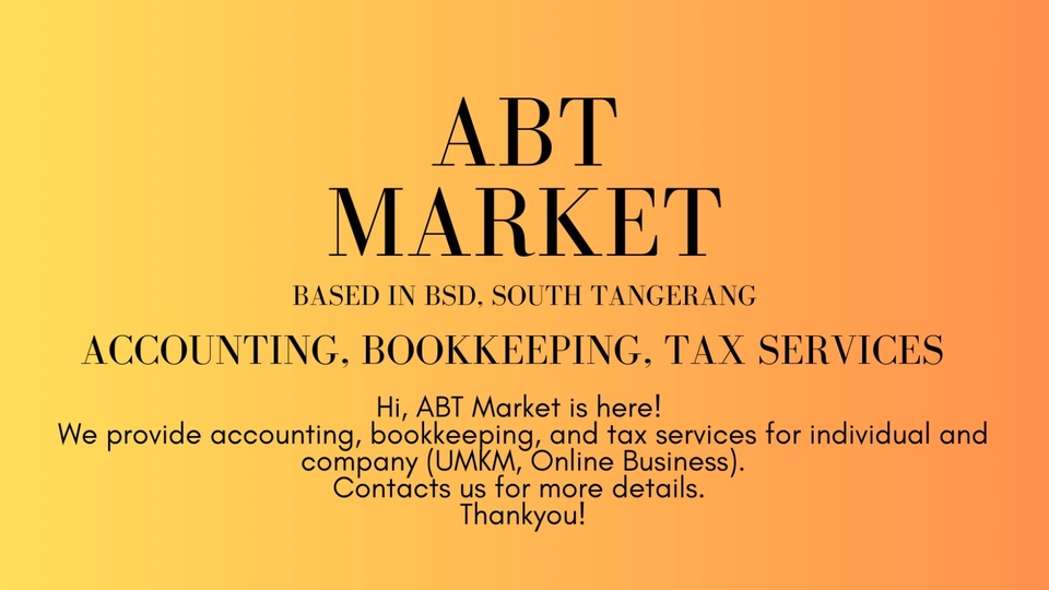 Jasa Pembukuan, Akuntansi, dan Perpajakan Badan (UMKM, CV, PT) & Pribadi