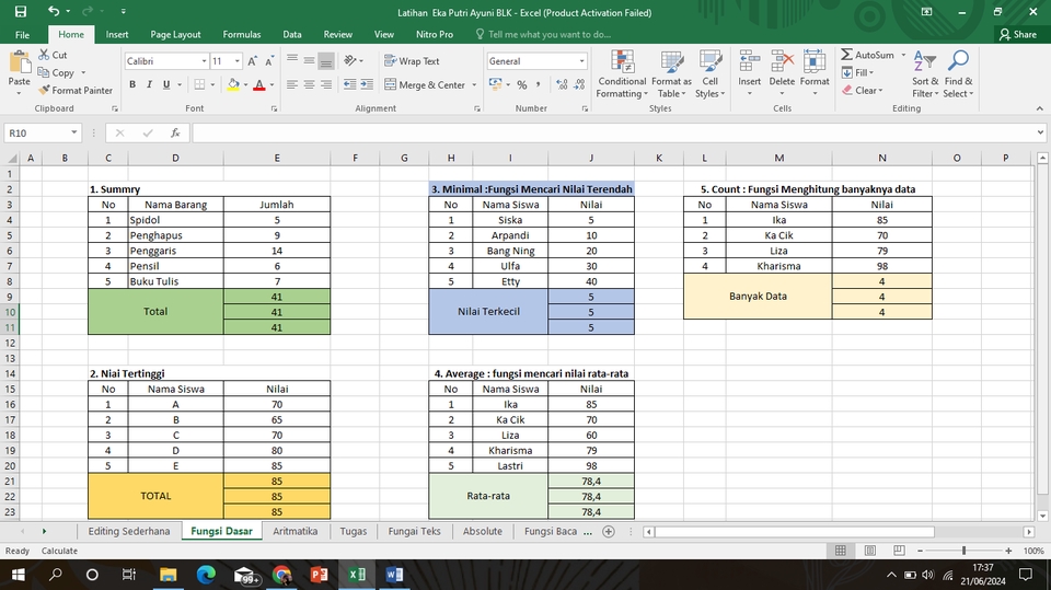 Menginput dan mengolah data ke excel