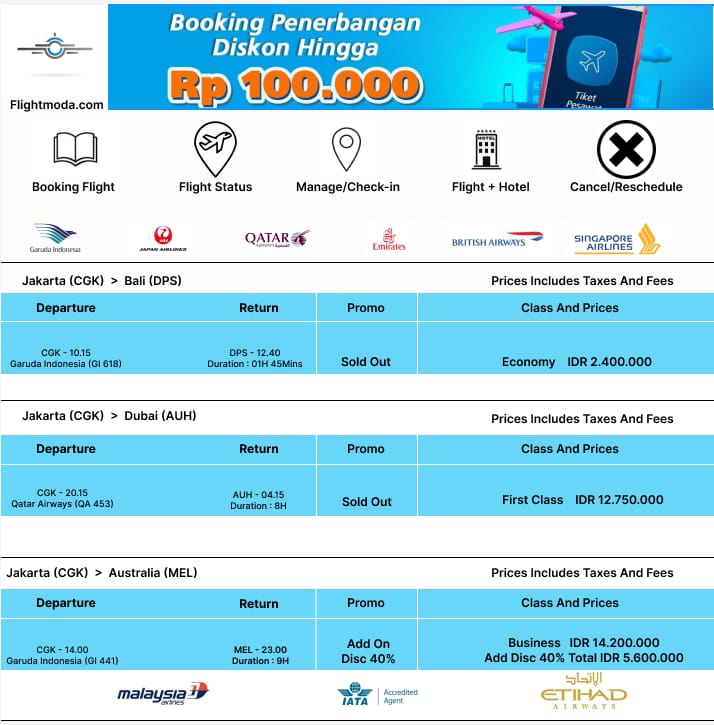 design tampilan pembelian ticket pesawat