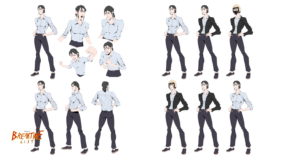 Desain Karakter 2D - Depan, Samping, Belakang