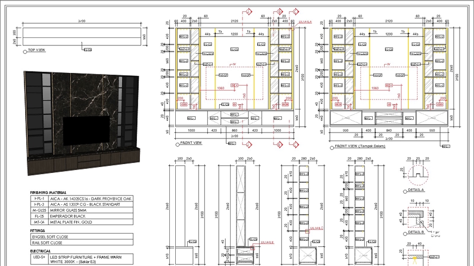 Jasa Desain Interior & Gambar kerja