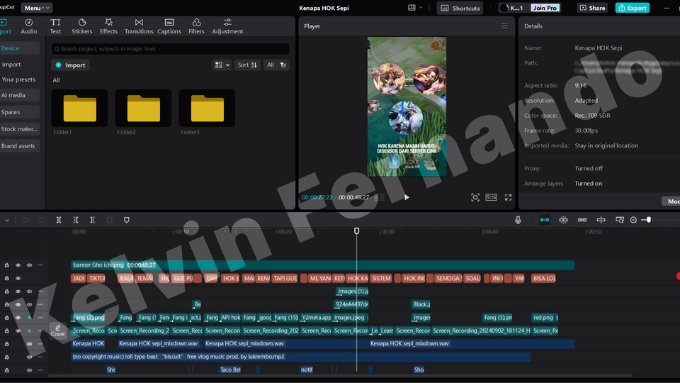 Jasa editing video untuk short, reels, dan tiktok