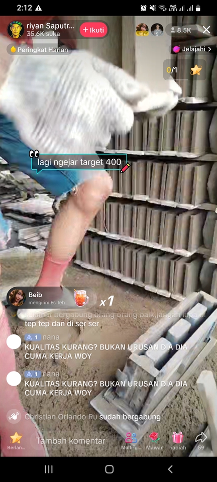 Jasa tap-tap layar, penonton live streaming tiktok, follow akun Tiktok