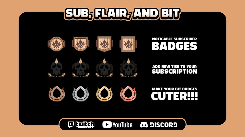Custom Subscriber Badges, bit Badges atau Flair untuk Twitch/Discord ...