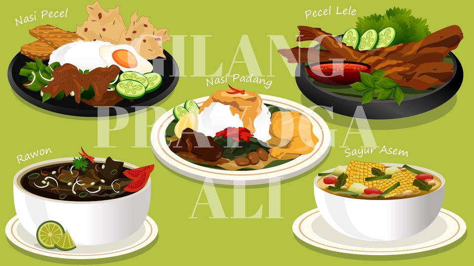 Custom Ilustrasi gambar vector makanan - Food Vector Illustration