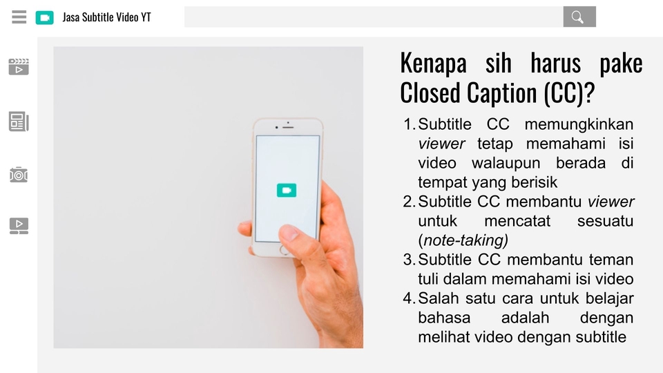 Jasa Pembuatan Subtitle (Closed Caption) untuk YouTube