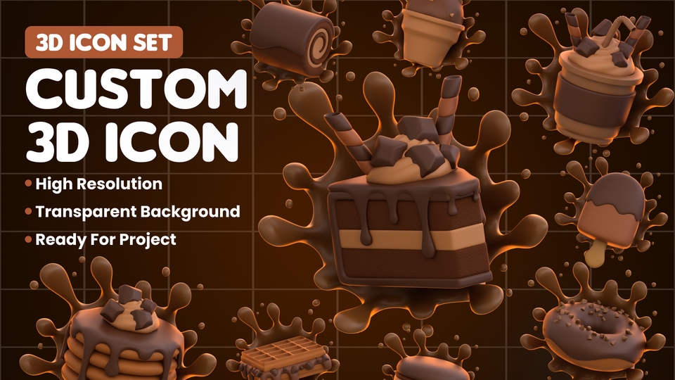 Custom 3D Icon untuk tampilan Website/App/Presentasi/Media Sosial