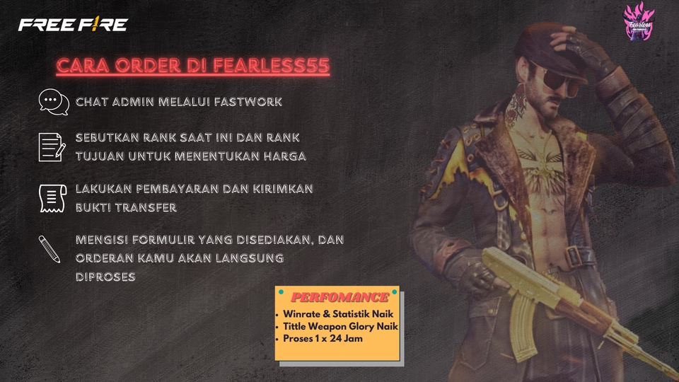 JOKI BOOSTING RANK FREE FIRE 1 DAY