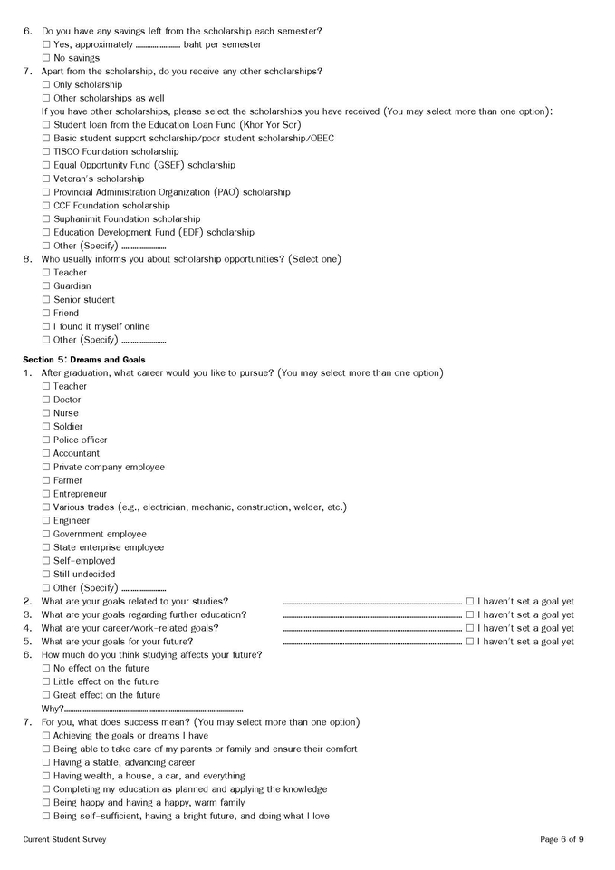 แบบสอบถาม Tailor-made questionnaire