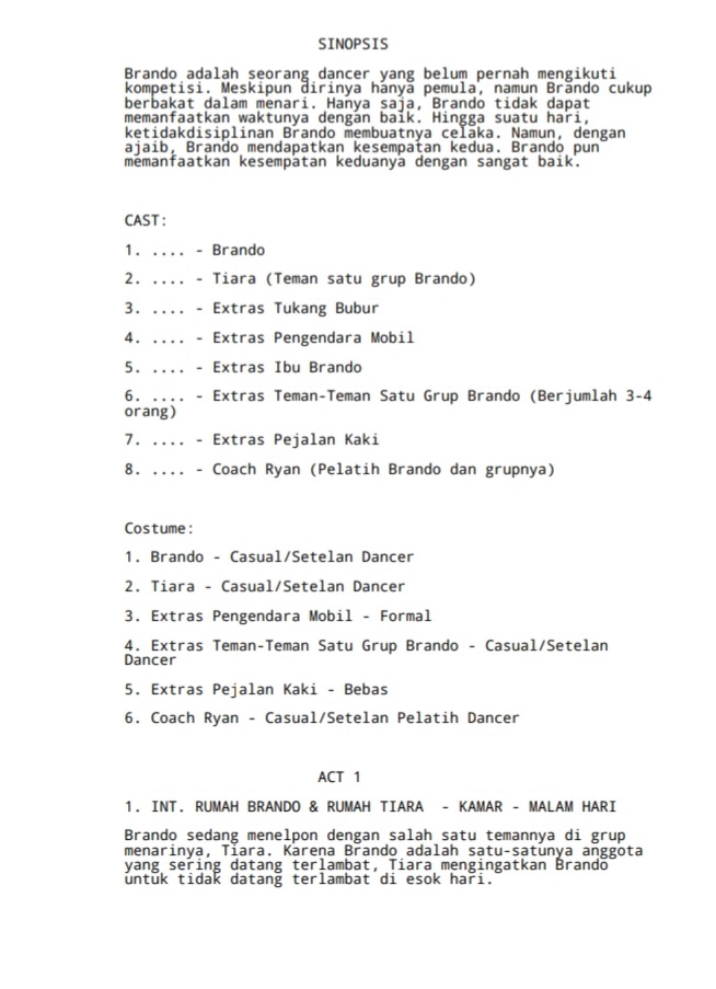 Jasa Menulis Naskah Film Pendek