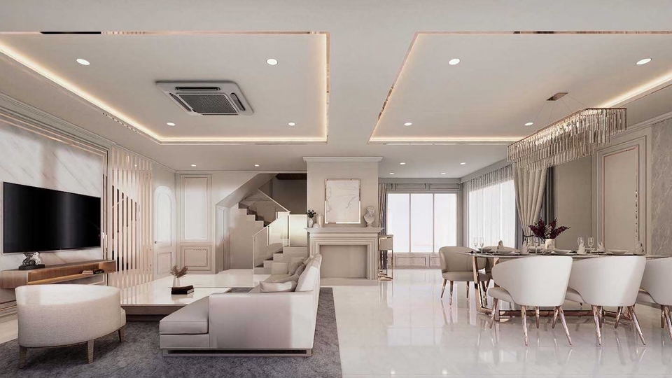 ออกแบบ + 3D render perspective ตกแต่งภายใน