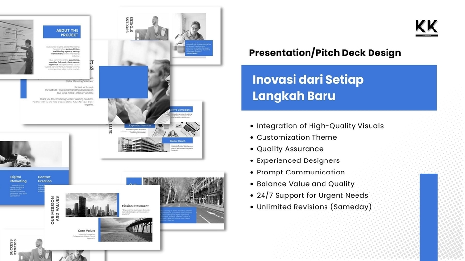 Presentation/Pitch Deck Design Bisnis Profesional Kreatif GSlide, Canva ...