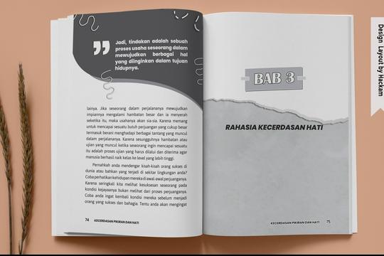 Format dan layout buku A5 fiksi novel, cerpen, motivasi, agama