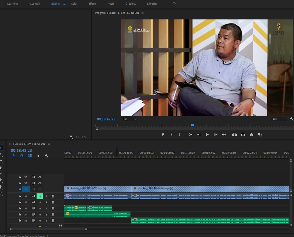 Video editing podcast dan Audio