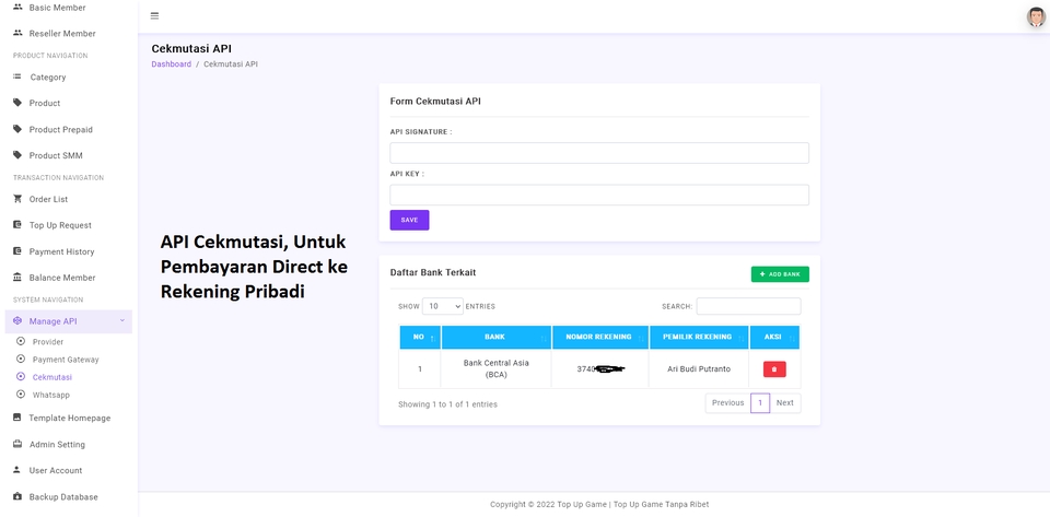 Website Top Up Game, Pulsa, Emoney, Social Media