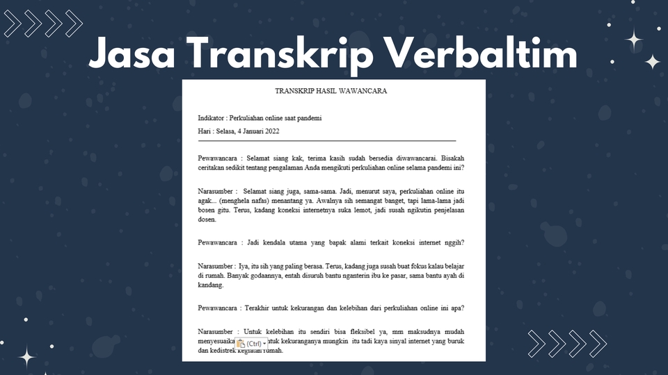 Jasa Transkrip Verbatim Audio/Video > Text