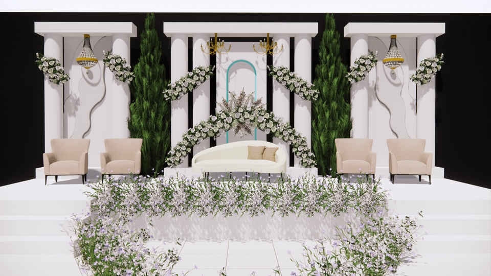 Desain 3D Wedding Decoration