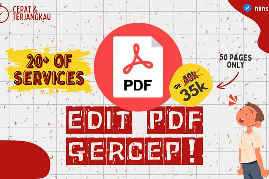 JASA BERBAGAI EDIT FILE PDF (Bookmark, Edit Text/Page, Insert/Delete Page, Convert, dll.)