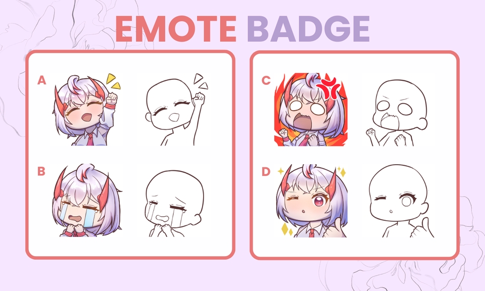 Stiker Emote Chibi custom untuk kebutuhan digital dan cetak (Discord ...