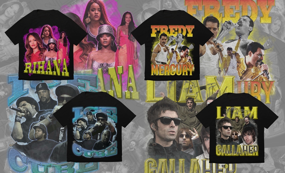 desain kaos bootleg bergaya vintage yang keren ala tahun 90-an