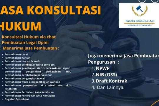 Jasa Konsultasi Hukum, Pembuatan Dokumen Hukum, dan Legal Opinion