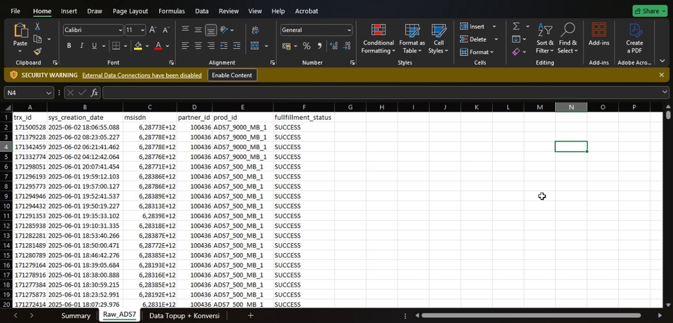 Data Entri Microsoft Excel atau Database menggunakan SQL
