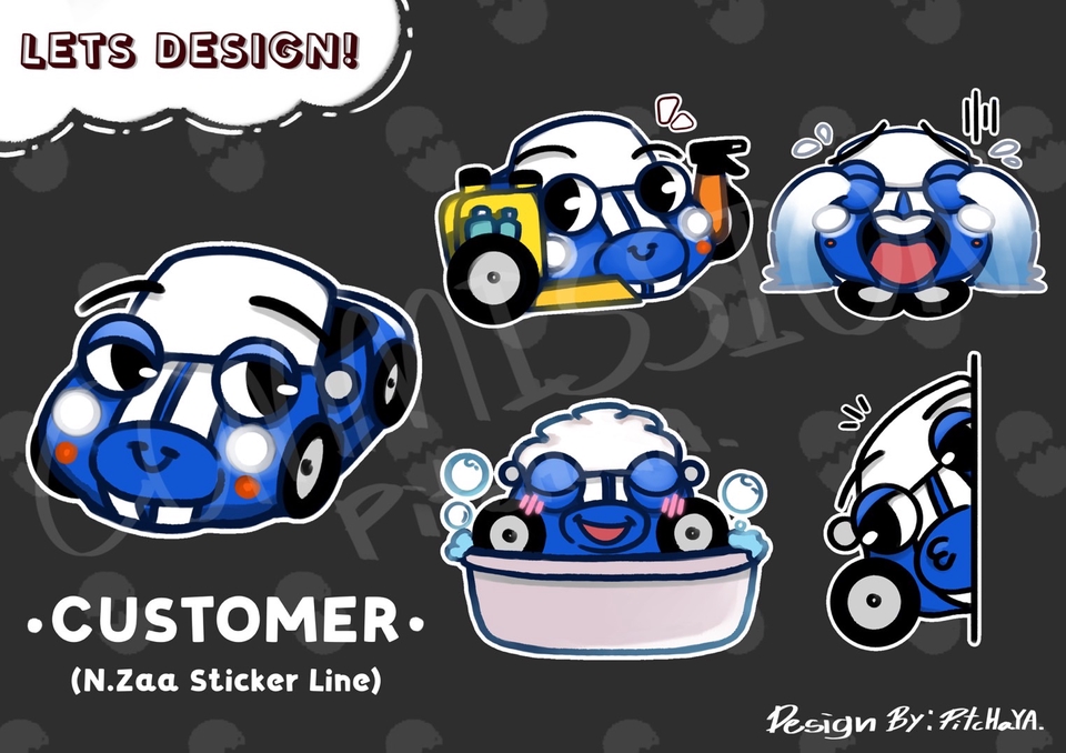 รับวาดออกแบบ Character น่ารัก,Sticker Line,Mascot